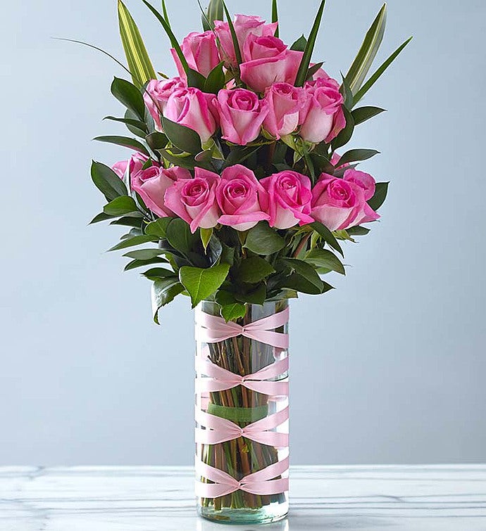 Two Dozen Premium Long-Stem Pink Roses| 1-800-FLOWERS.COM-140967