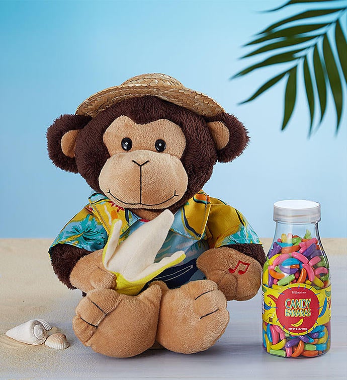 Animated Monkey Plush 'Banana Boat Bruno'