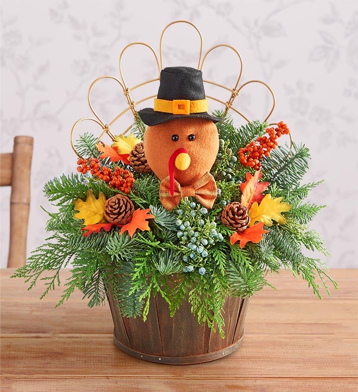 Give Thanks Turkey Centerpiece | 1800Flowers.com