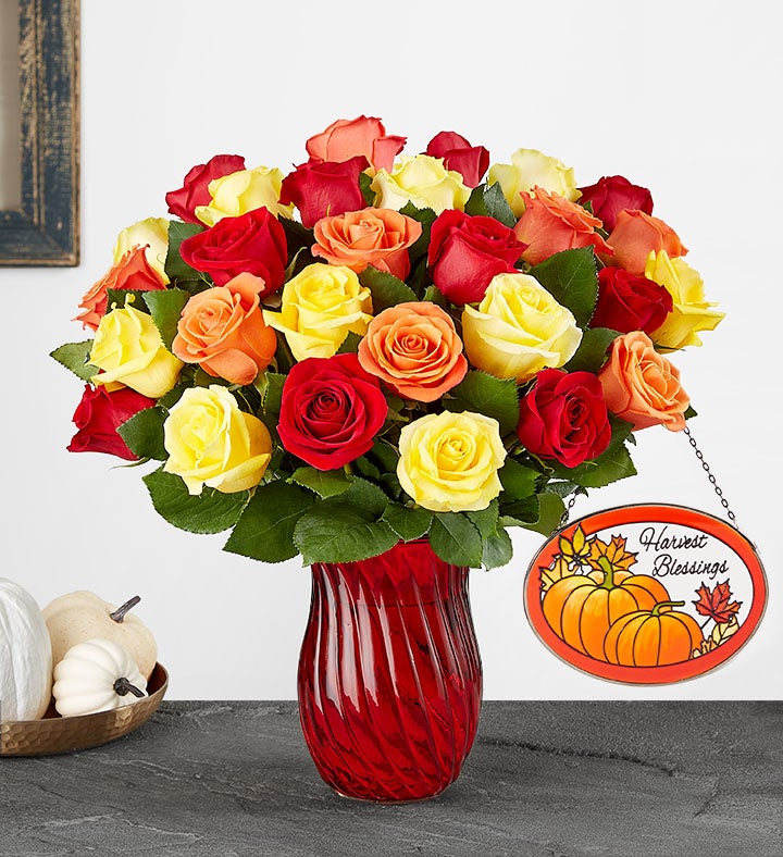 Assorted Fall Rose Bouquet | 1800flowers.com