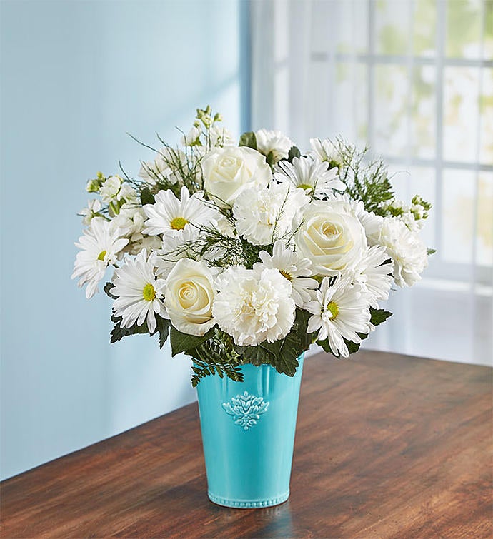 All White Arrangement | White Floral Luxury | 1800FLOWERS.COM-103393