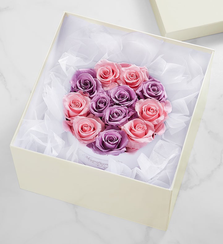Magnificent Roses® Preserved Lavender and Pink Duo Roses
