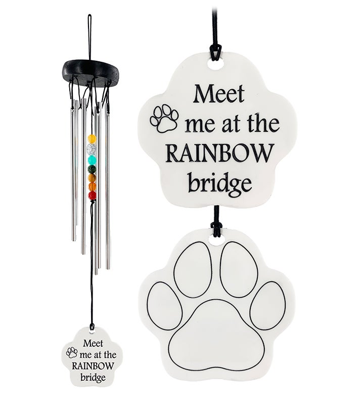 Meet Me At The Rainbow Bridge Pet Memorial Wind Chime | 1800Flowers.com