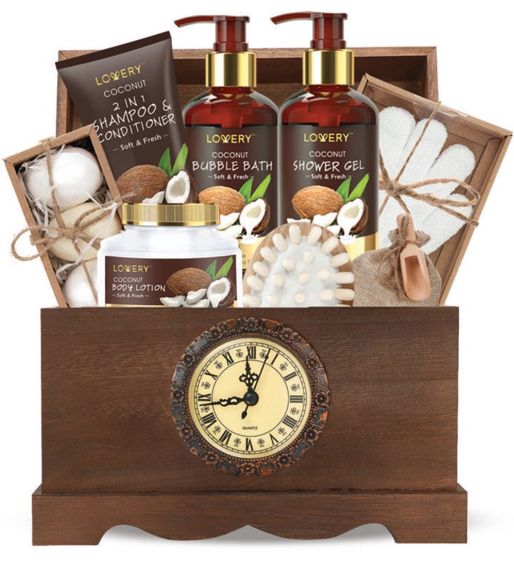 Bath Gift Set in Wooden Clock Box, 13 Pc | 1800Flowers.com