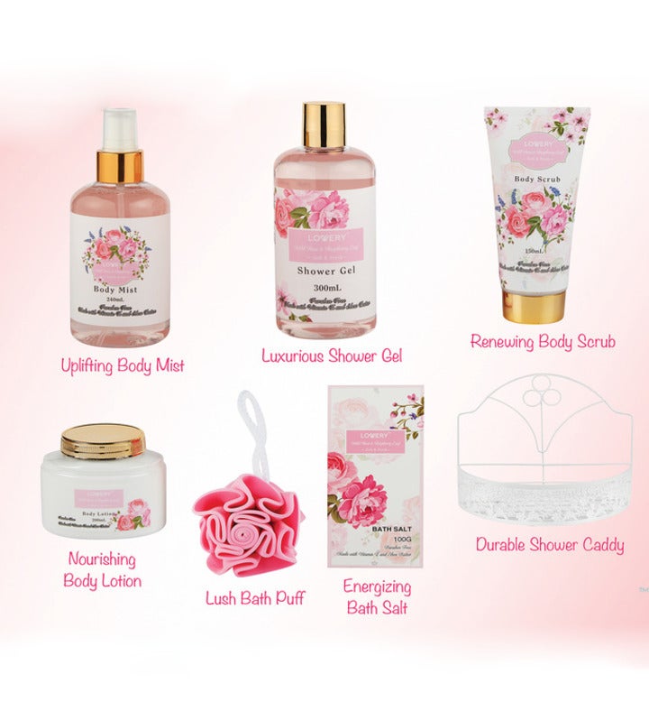 Wild Rose & Raspberry Leaf Spa Setv- 7pc | 1800Flowers.com
