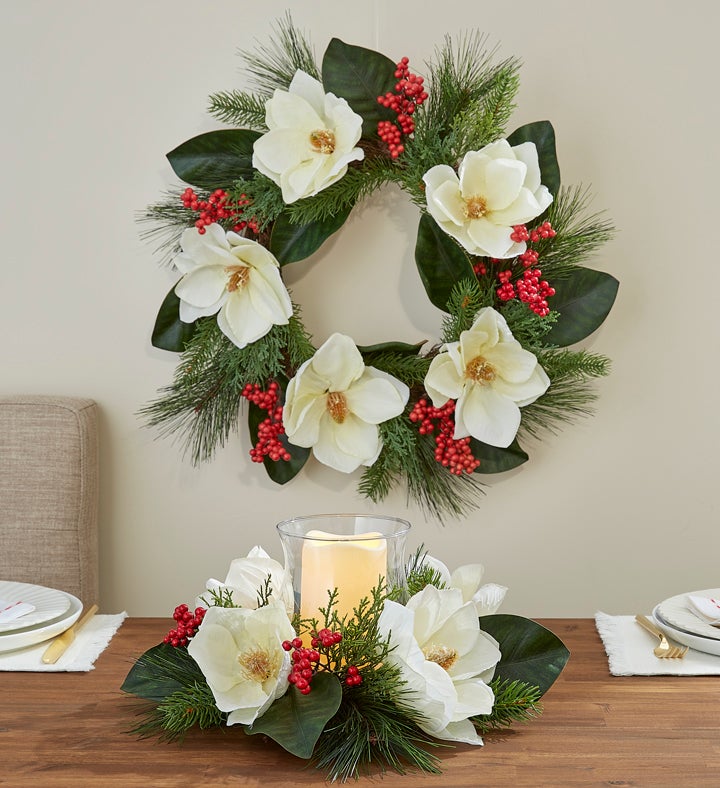 Merry Magnolia Centerpiece | 1800flowers.com