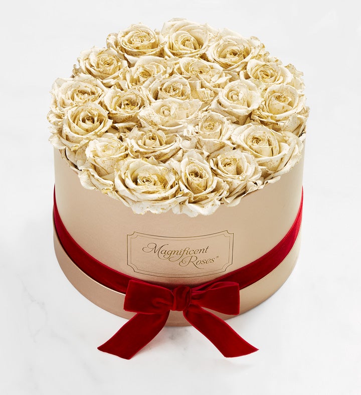Magnificent Roses® Preserved Holiday Glamour | 1800flowers.com