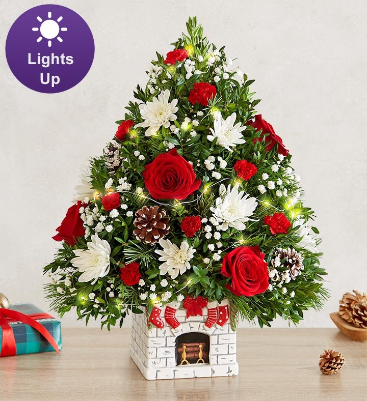 Holiday Flower Tree® Merry Mantel | 1800Flowers.com