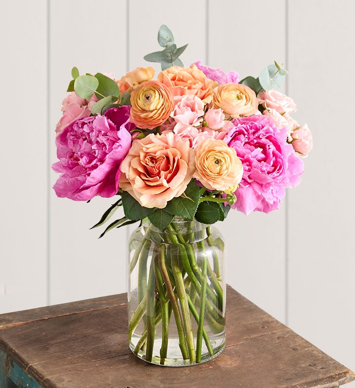 Stunning Sunset Peony Mixed Bouquet | 1800Flowers.com