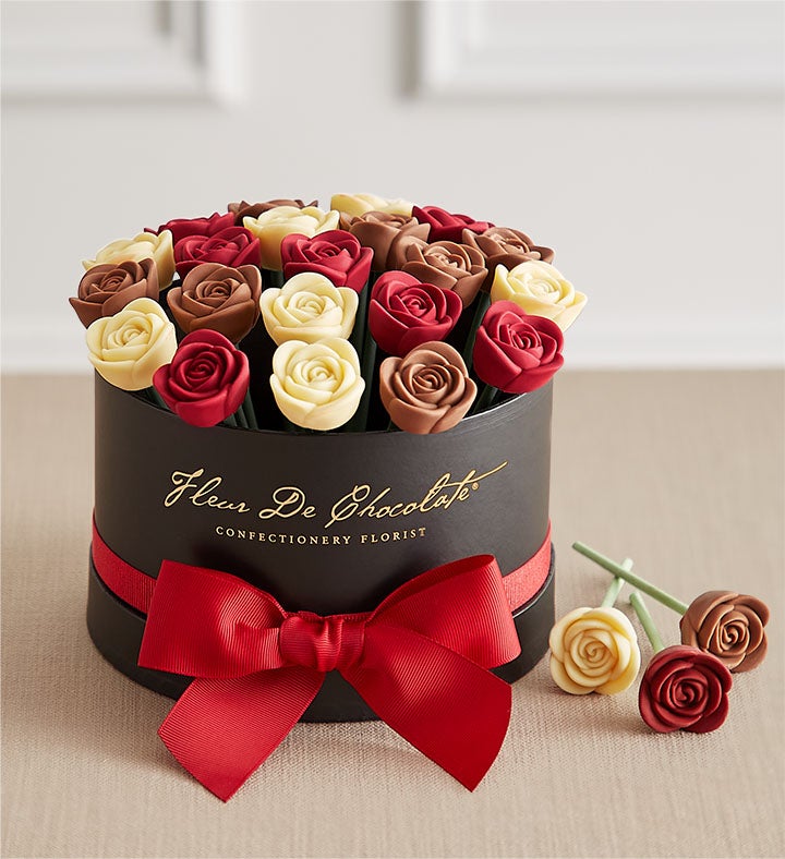 Fleur De Chocolate® Belgian Chocolate Roses – Valentine Romance ...