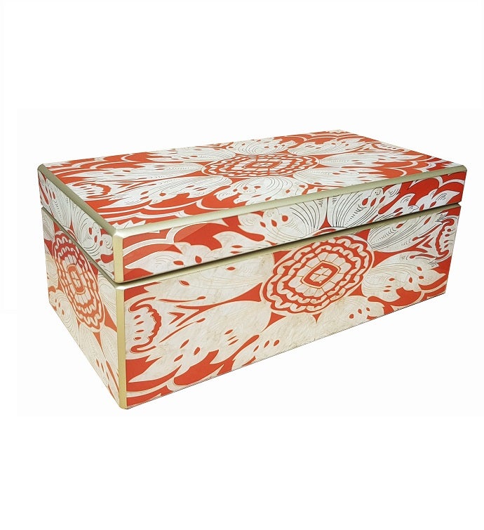 Handmade Reverse Painted Mirror Rectangular Box Large | 1800Flowers.com ...