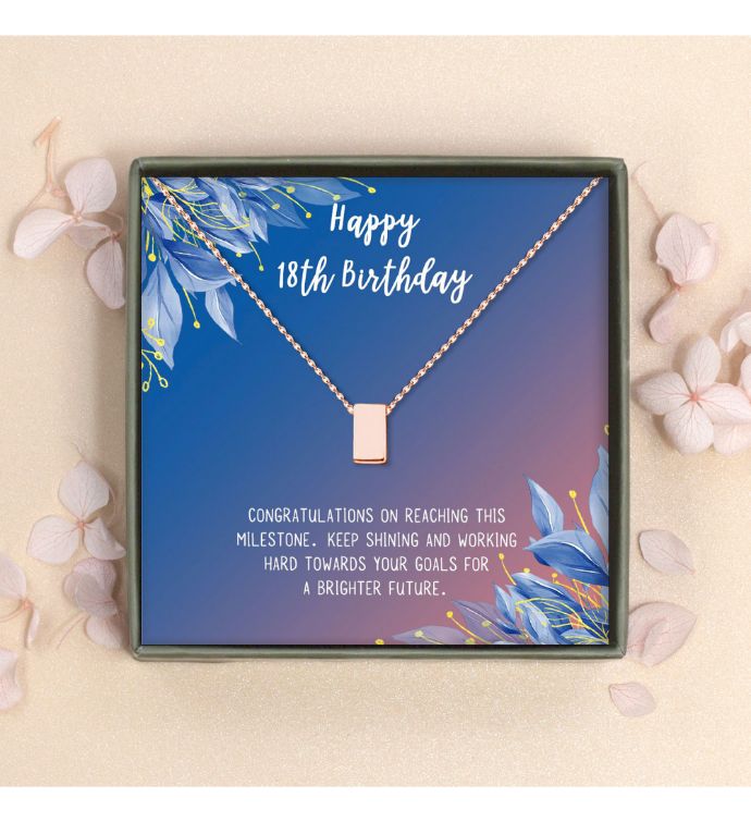 18th Birthday Cube Necklace Card Pendant Gift | Marketplace | 1800Flowers