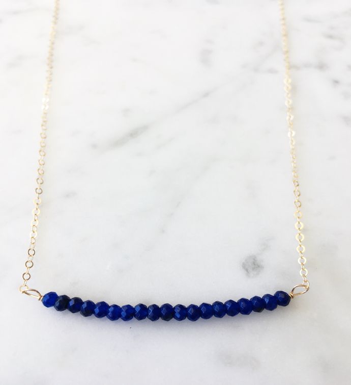Michelle Bead Bar Necklace In Sapphire | Marketplace | 1800Flowers
