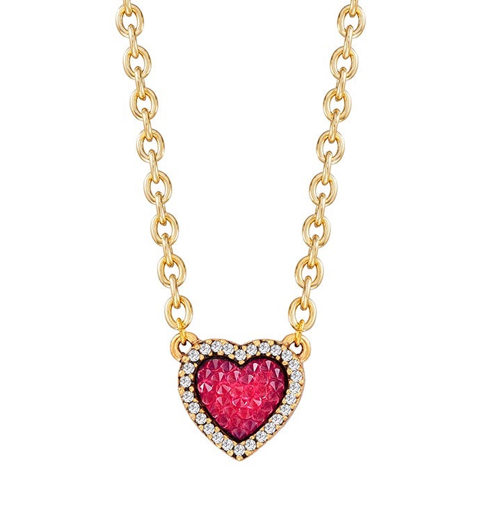 Heart Necklace With Red Crystal Rocks | Marketplace | 1800Flowers