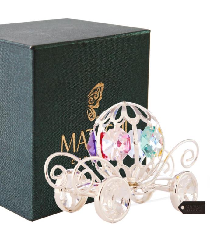 Plated Crystal Studded Pumpkin Coach Ornament | marketplace | 1800flowers