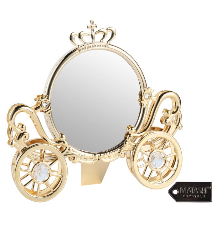 Plated Double Sided Cinderella Princess Coach Mirror With Crystals ...