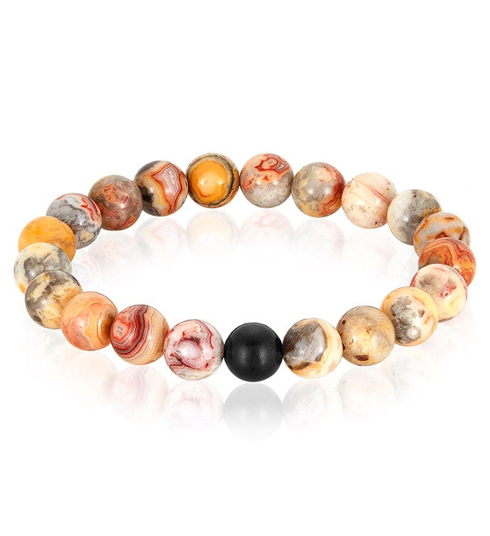 Agate And Matte Onyx Stone Bead Bracelet | Marketplace | 1800Flowers