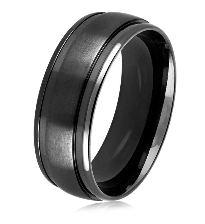 Satin Black Plated Stainless Steel Ring | Marketplace | 1800Flowers