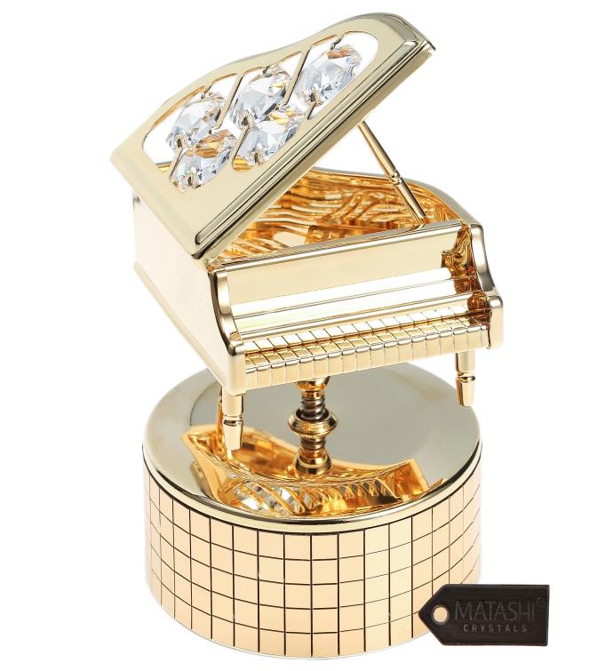 Matashi 24k Gold Plated Wind Up Music Box Plays | Marketplace | 1800Flowers