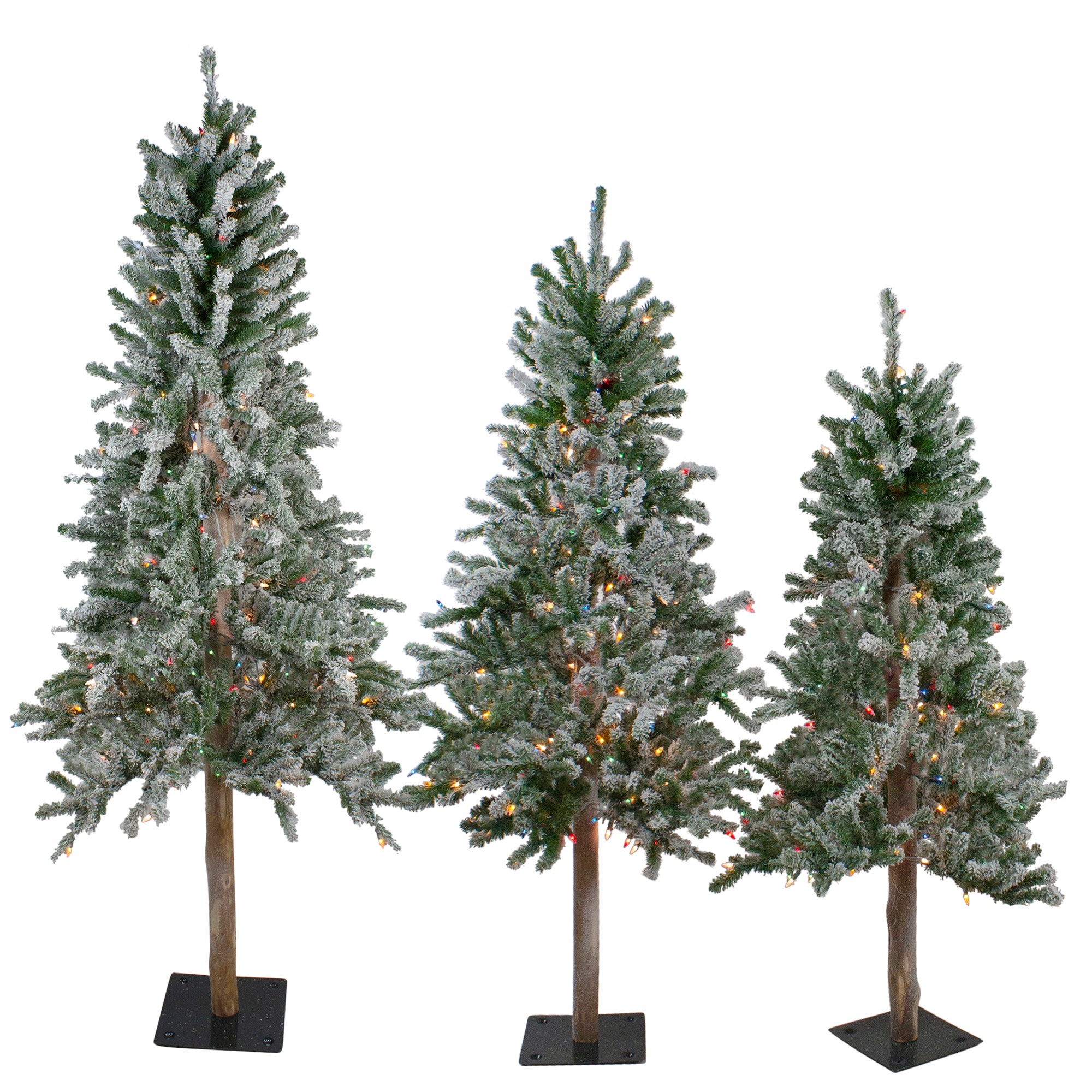 Set Of 3 Pre Lit Artificial Christmas Trees | Marketplace | 1800Flowers