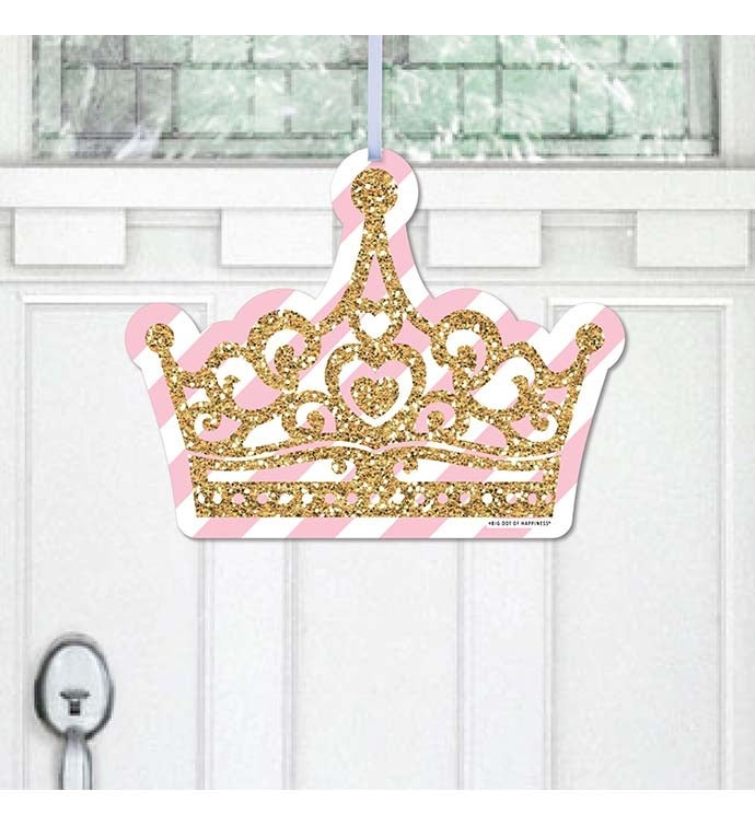 Little Princess Crown Hanging Party Outdoor Front Door Decor ...
