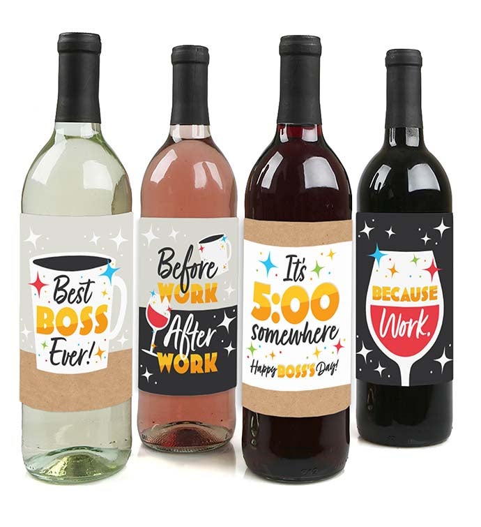 Best Boss Ever Decor Wine Bottle Label Stickers | Marketplace | 1800Flowers
