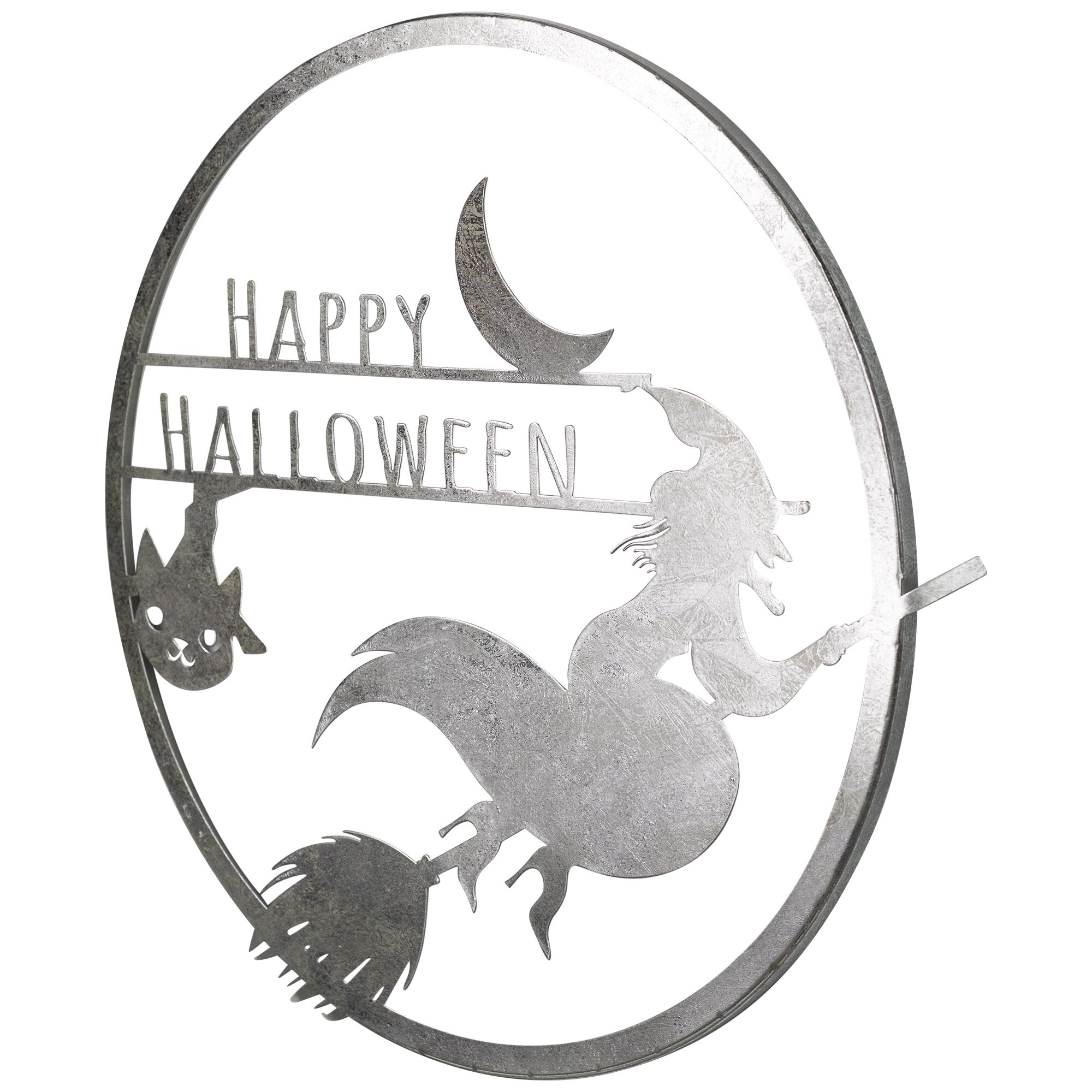 Silver Flying Witch Happy Halloween Wall Sign | Marketplace | 1800Flowers