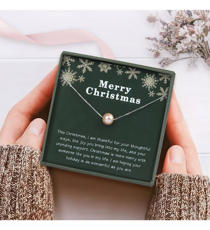 Merry Christmas Gift Snowflake Pearl Pendant Necklace | Marketplace ...