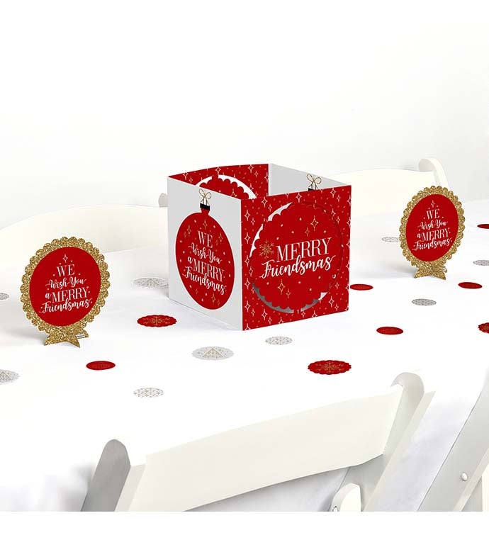 Red And Gold Friendsmas Centerpiece And Table | Marketplace | 1800Flowers