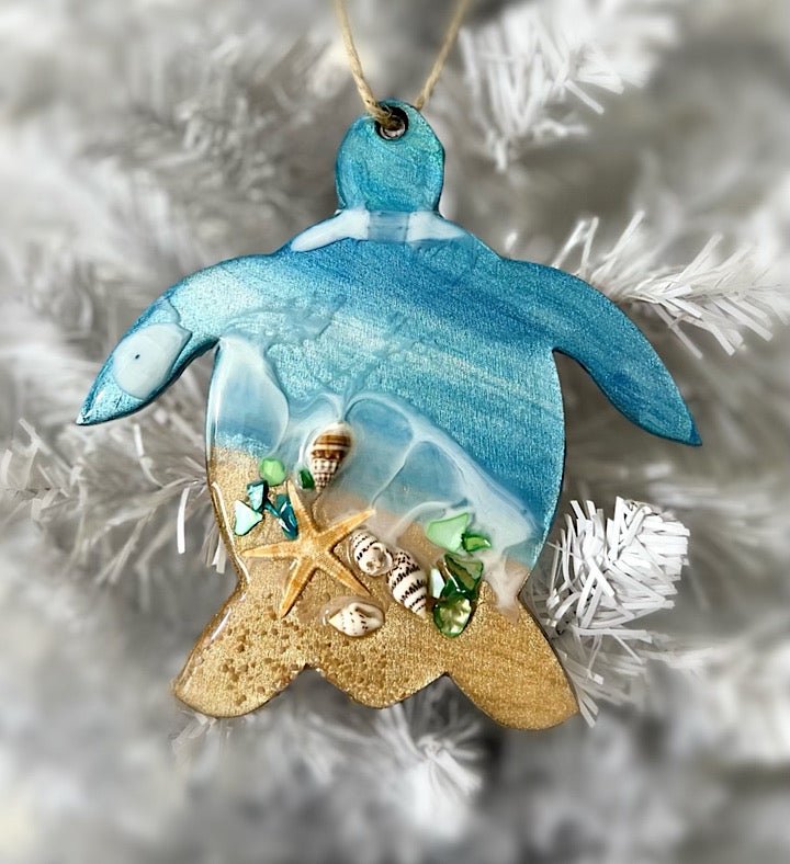Hand Painted Turtle Seascape Ornament | Marketplace | 1800Flowers