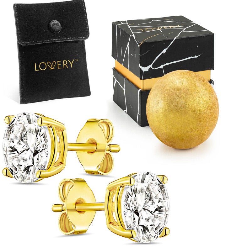 14k Gold Plated Solitaire Cz Stone Earring | Marketplace | 1800Flowers