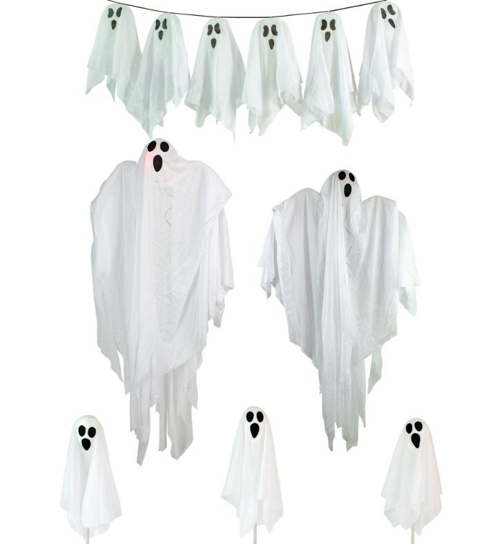 6-piece Ghost Family Halloween Porch Display Decoration Set ...