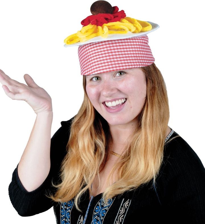 Pack Of 12 Red And White Checkered Women's Meatball Hat Costume - One Size | Marketplace ...