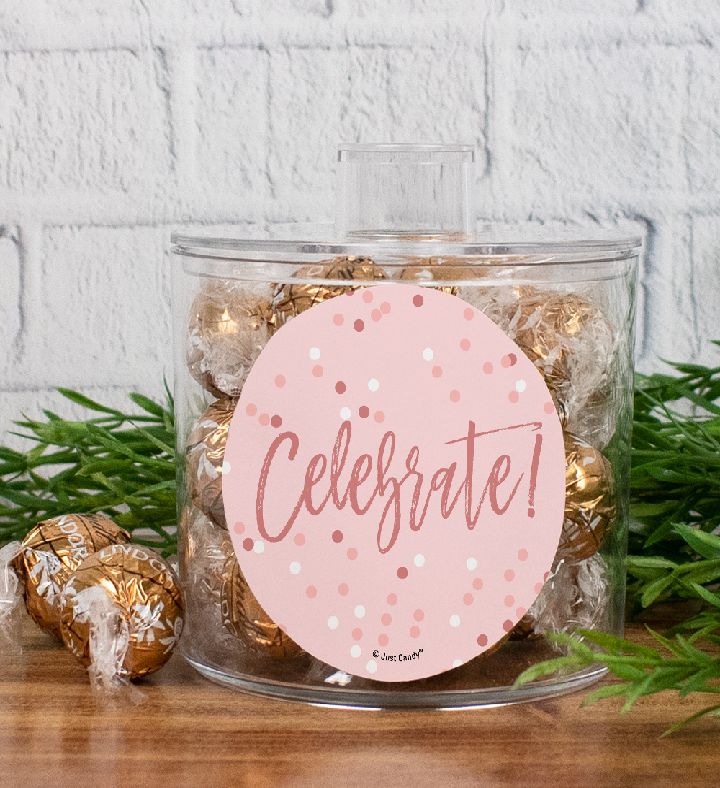 Rose Gold Celebrate Canister Filled With Lindor Truffles by Lindt Gift ...