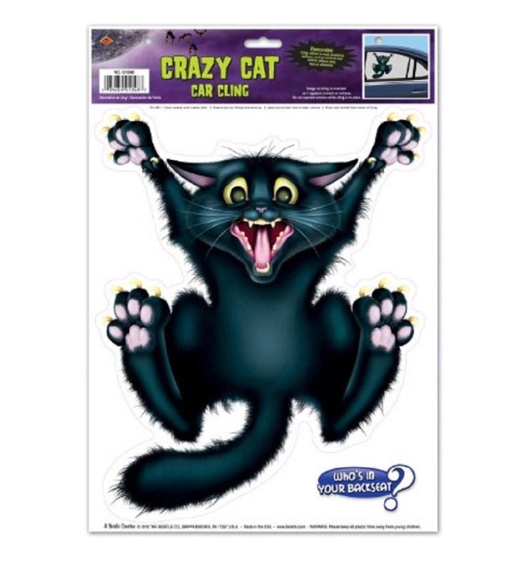 Crazy Cat Car Window Cling Halloween Decor | Marketplace | 1800Flowers