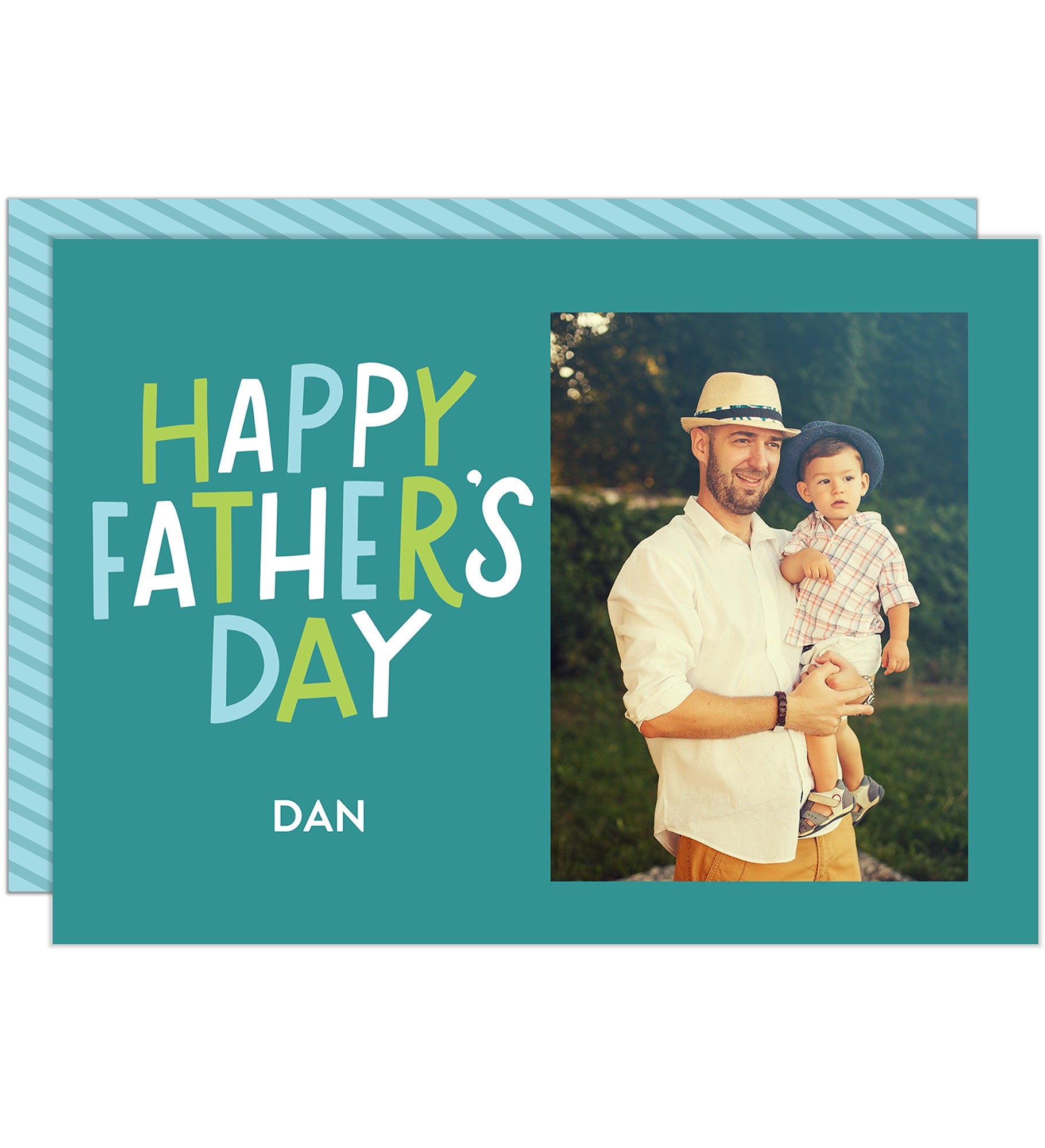 Happy Father's Day Script Photo Card