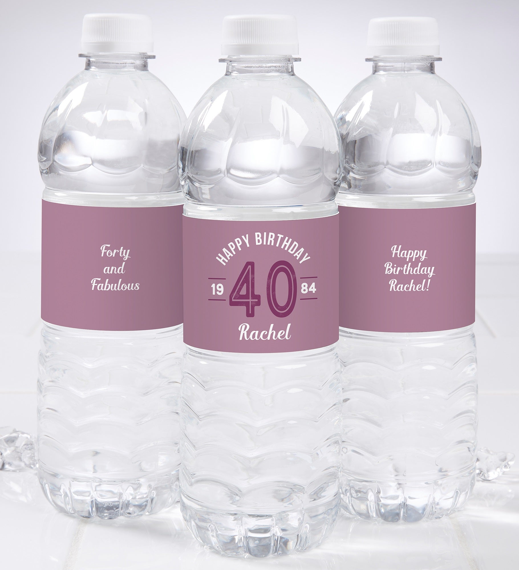 Modern Birthday Personalized Water Bottle Labels