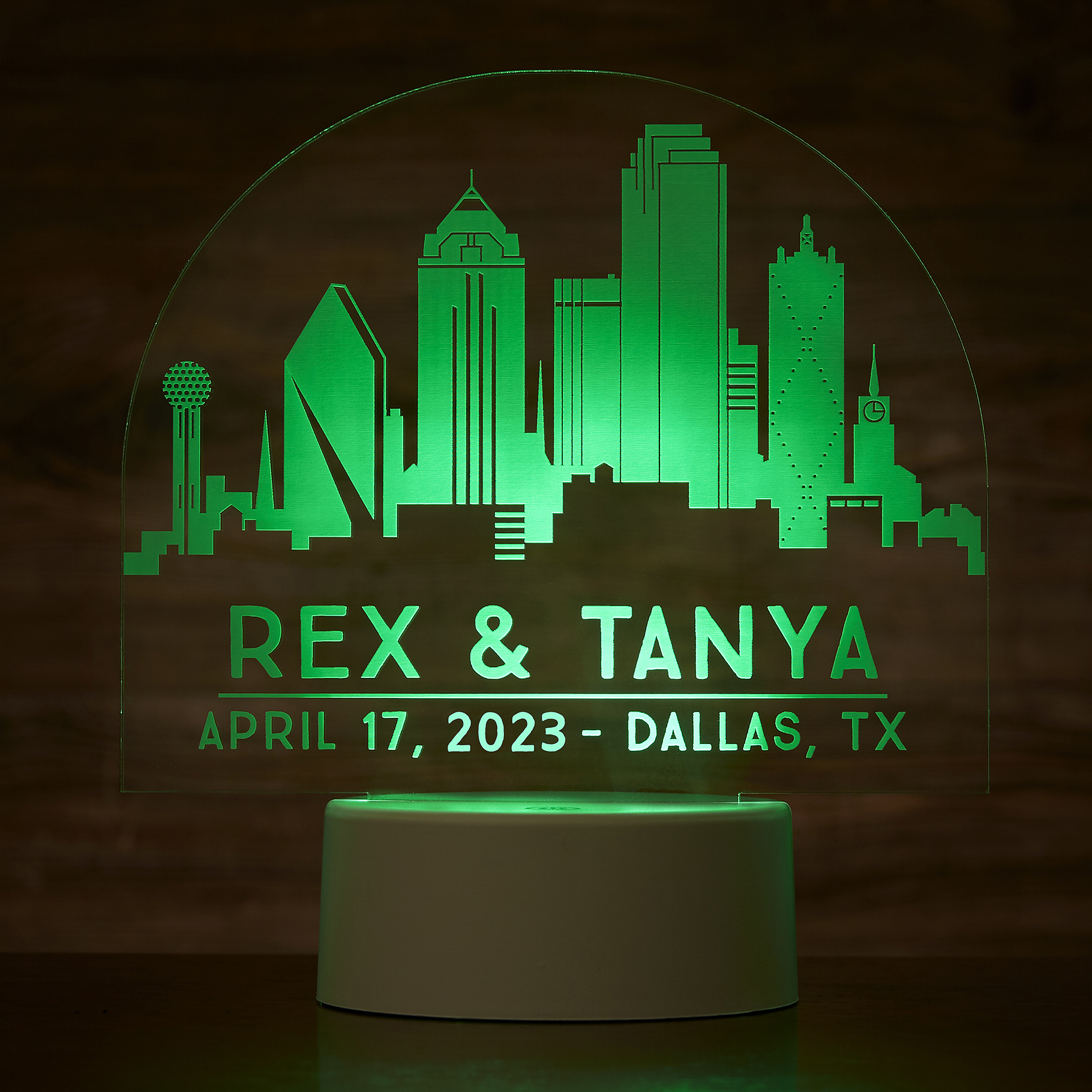 Dallas Skyline Personalized LED Sign
